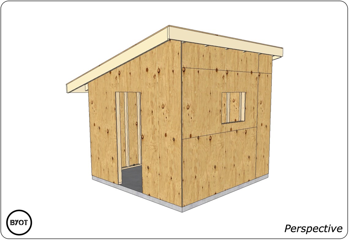 Lean-to Shed Plans // 10x10 PDF Shop Drawings - Etsy