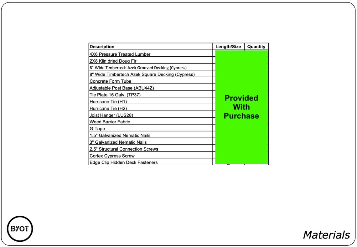 Freestanding Deck Plans With Step by Step Video Tutorial - Etsy