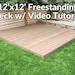12x12 Freestanding Deck Plans With Step by Step Video Tutorial - Etsy