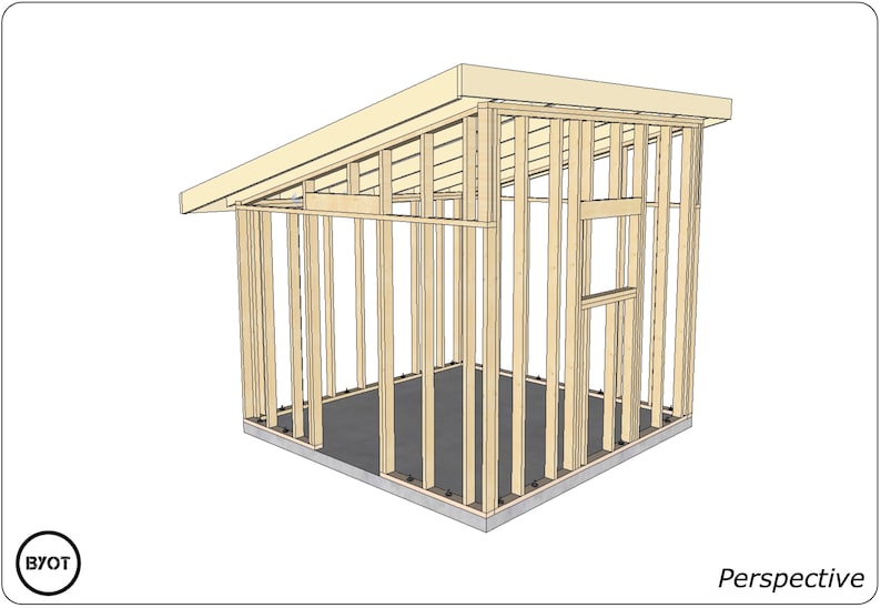 Lean-to Shed Plans // 10x10 PDF Shop Drawings - Etsy