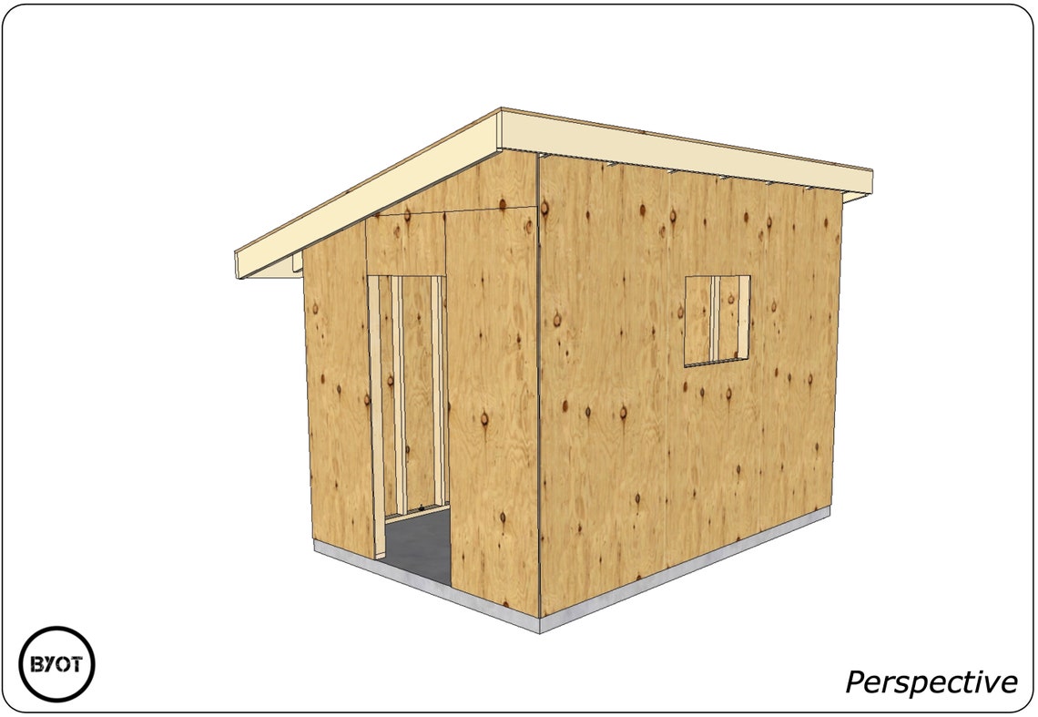 Lean-to Shed Plans // 8x12 PDF Shop Drawings - Etsy