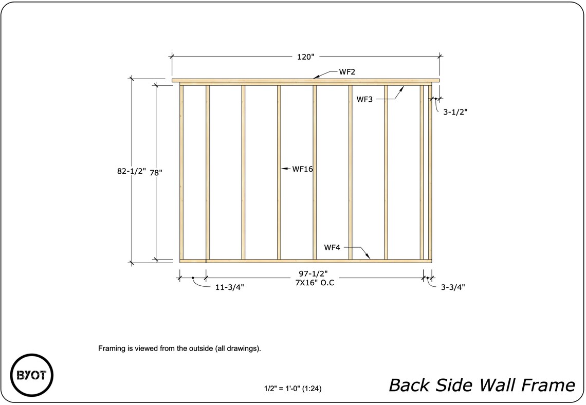 Lean-to Shed Plans // 10x10 PDF Shop Drawings - Etsy