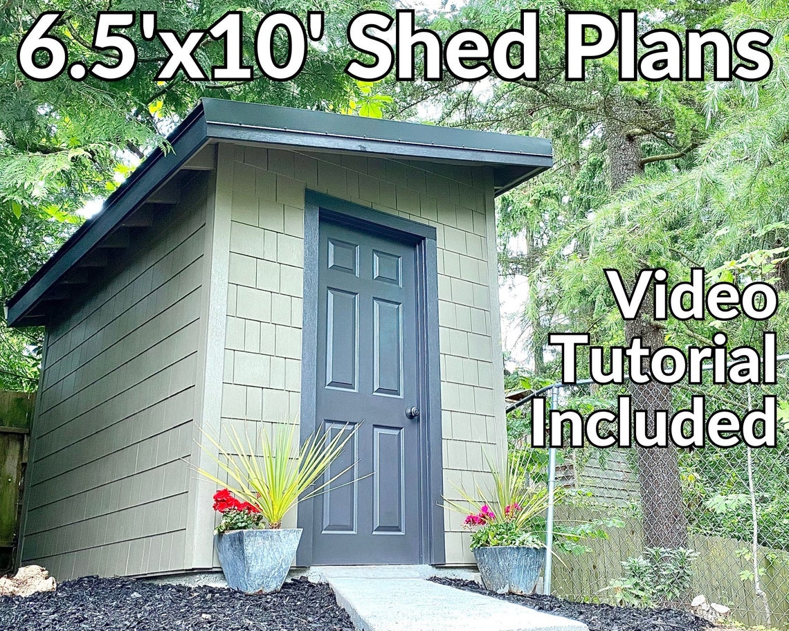 Lean-to Shed Plans // 6.5x10 PDF Shop Drawings - Etsy
