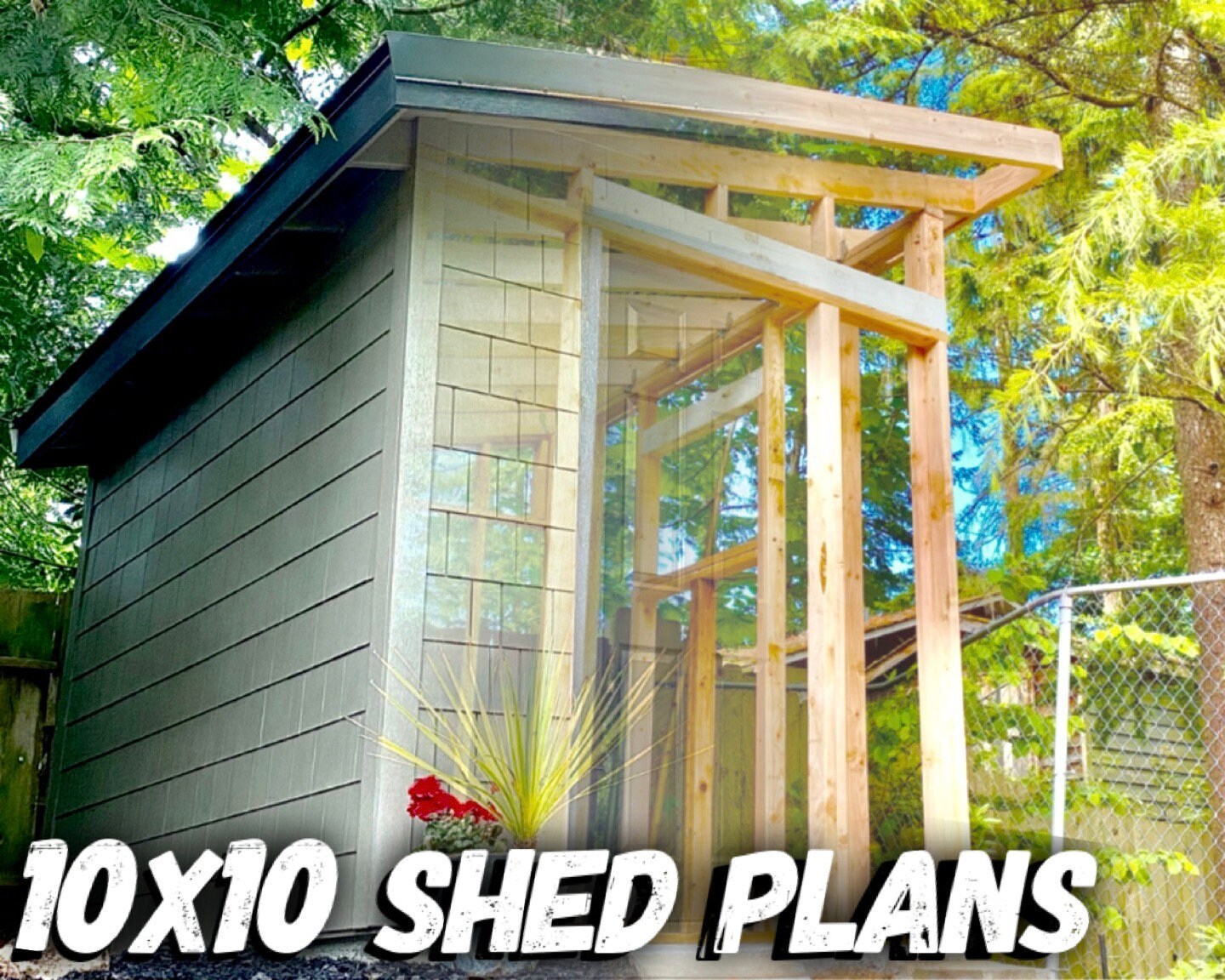 Lean-to Shed Plans // 10x10 PDF Shop Drawings - Etsy