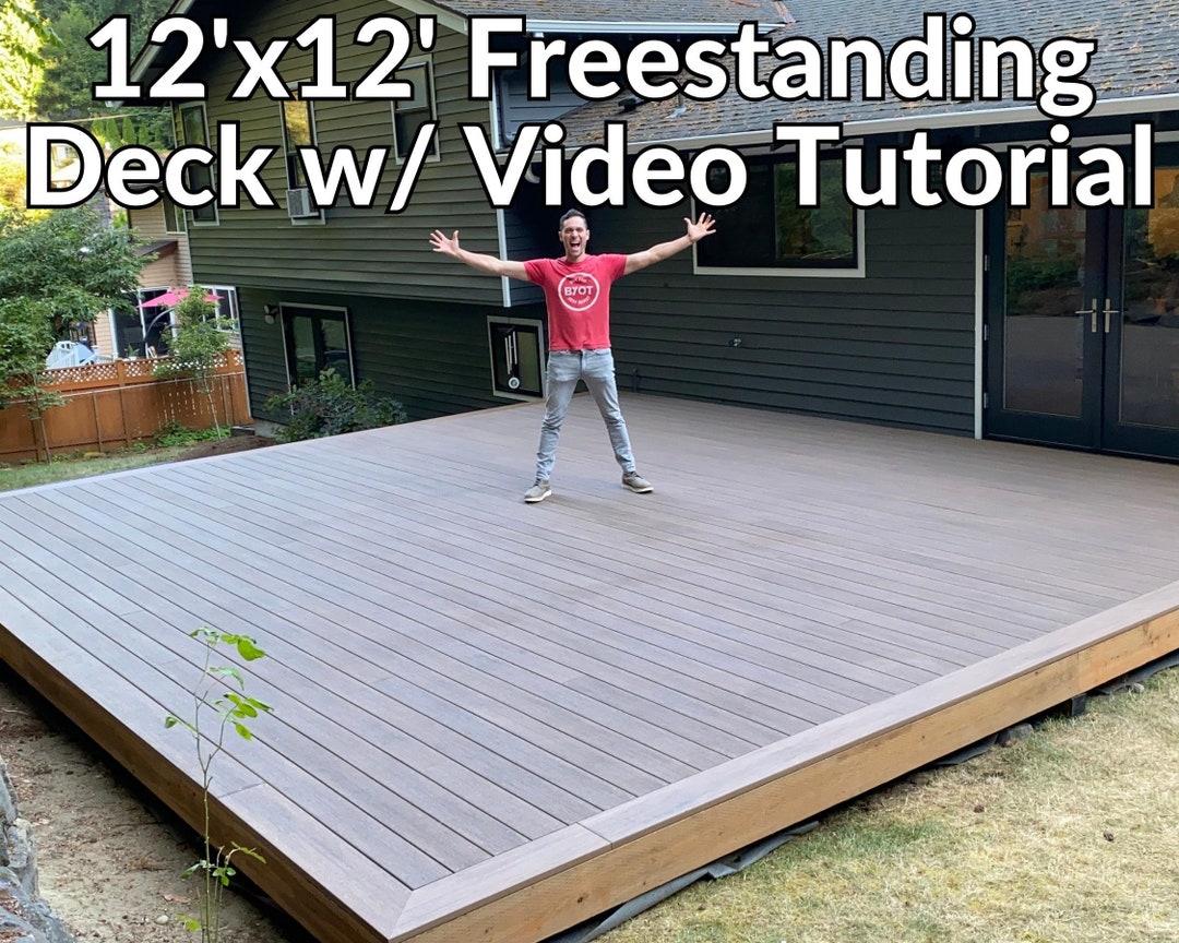 Freestanding Deck Plans With Step by Step Video Tutorial - Etsy