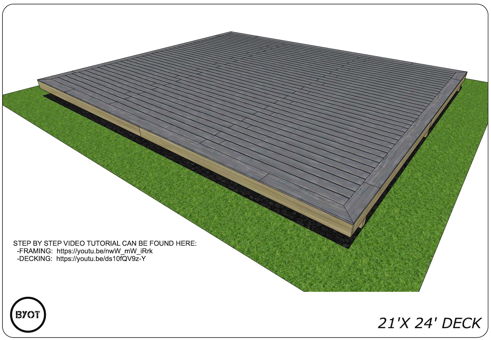 Freestanding Deck Plans With Step by Step Video Tutorial - Etsy