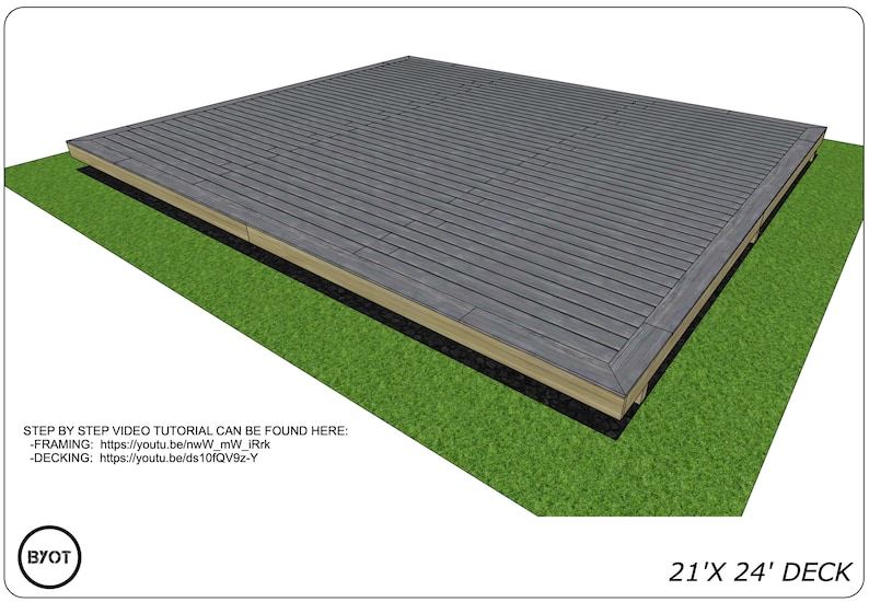 Freestanding Deck Plans With Step by Step Video Tutorial - Etsy