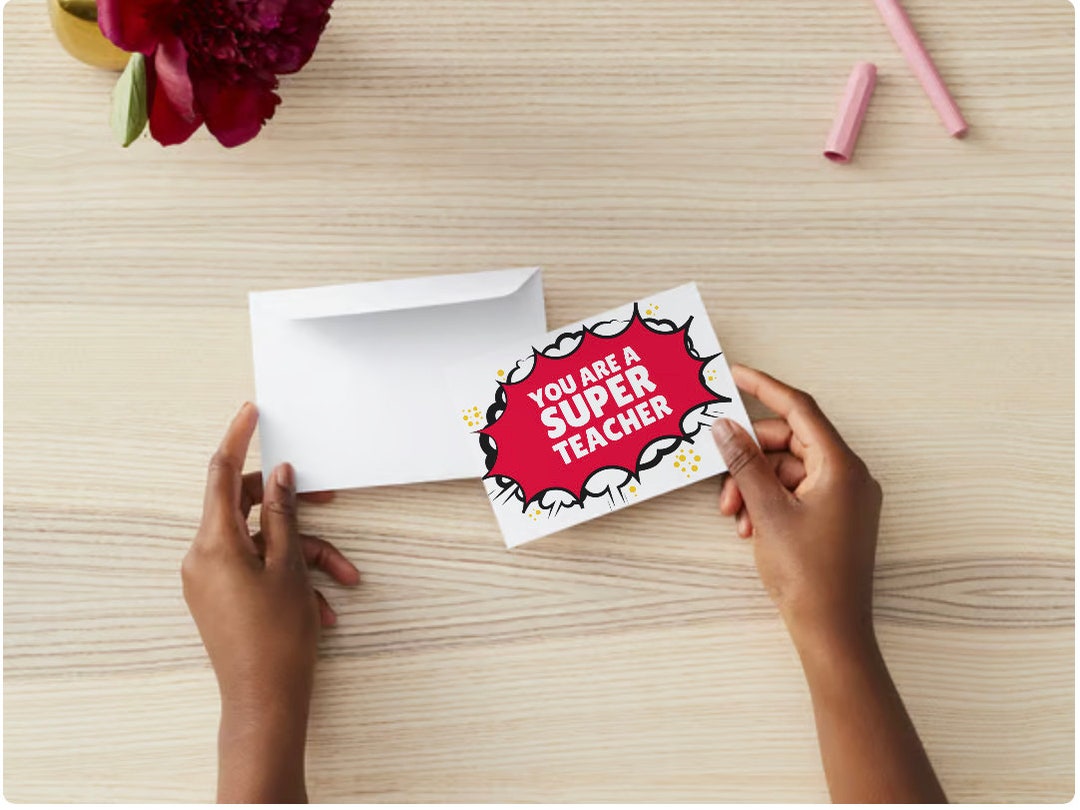 Appreciation Card for Teacher, Teacher Appreciation Week, Teacher's Day ...