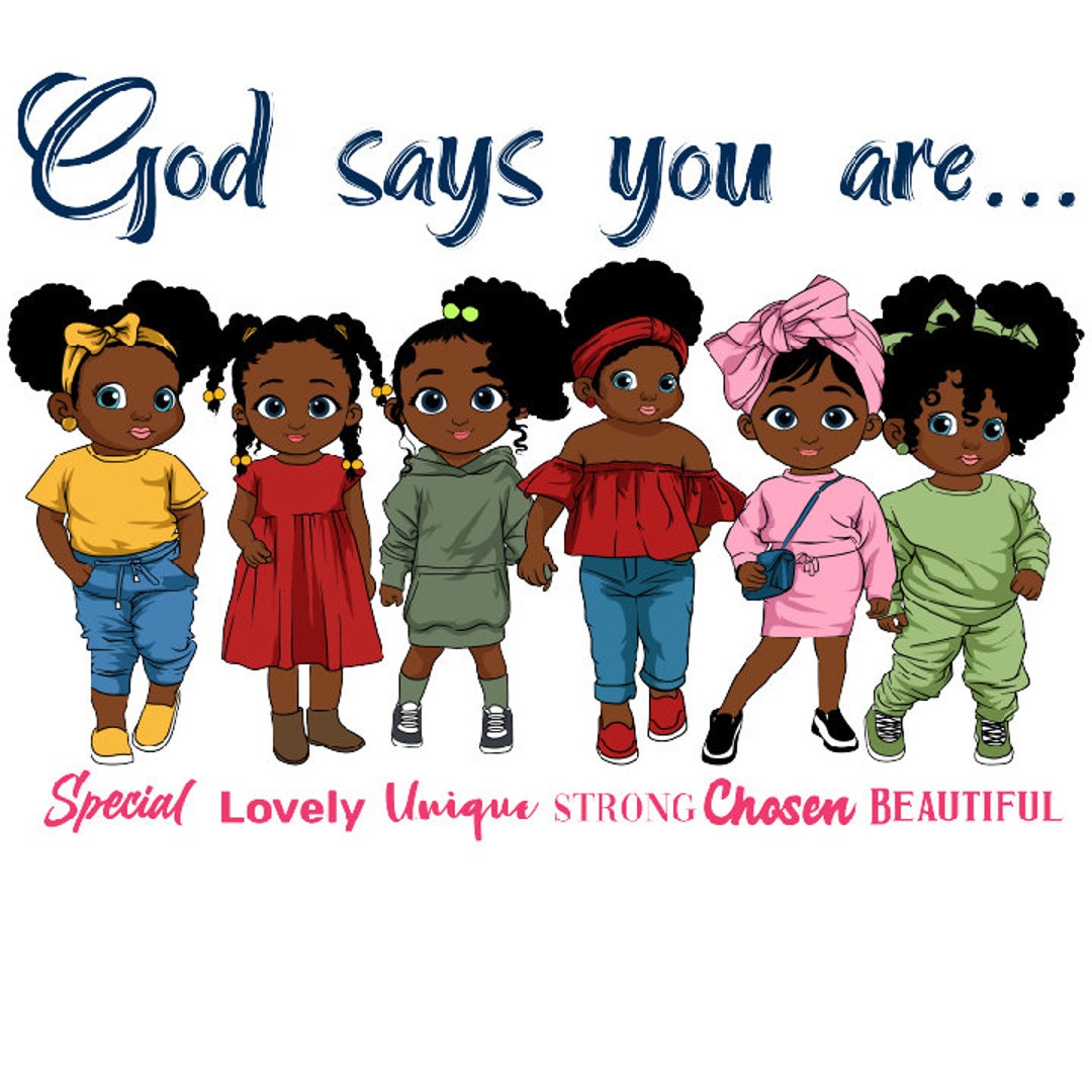 Empowered Black Girls Positive Affirmation SVG JPG Vector Clipart ...