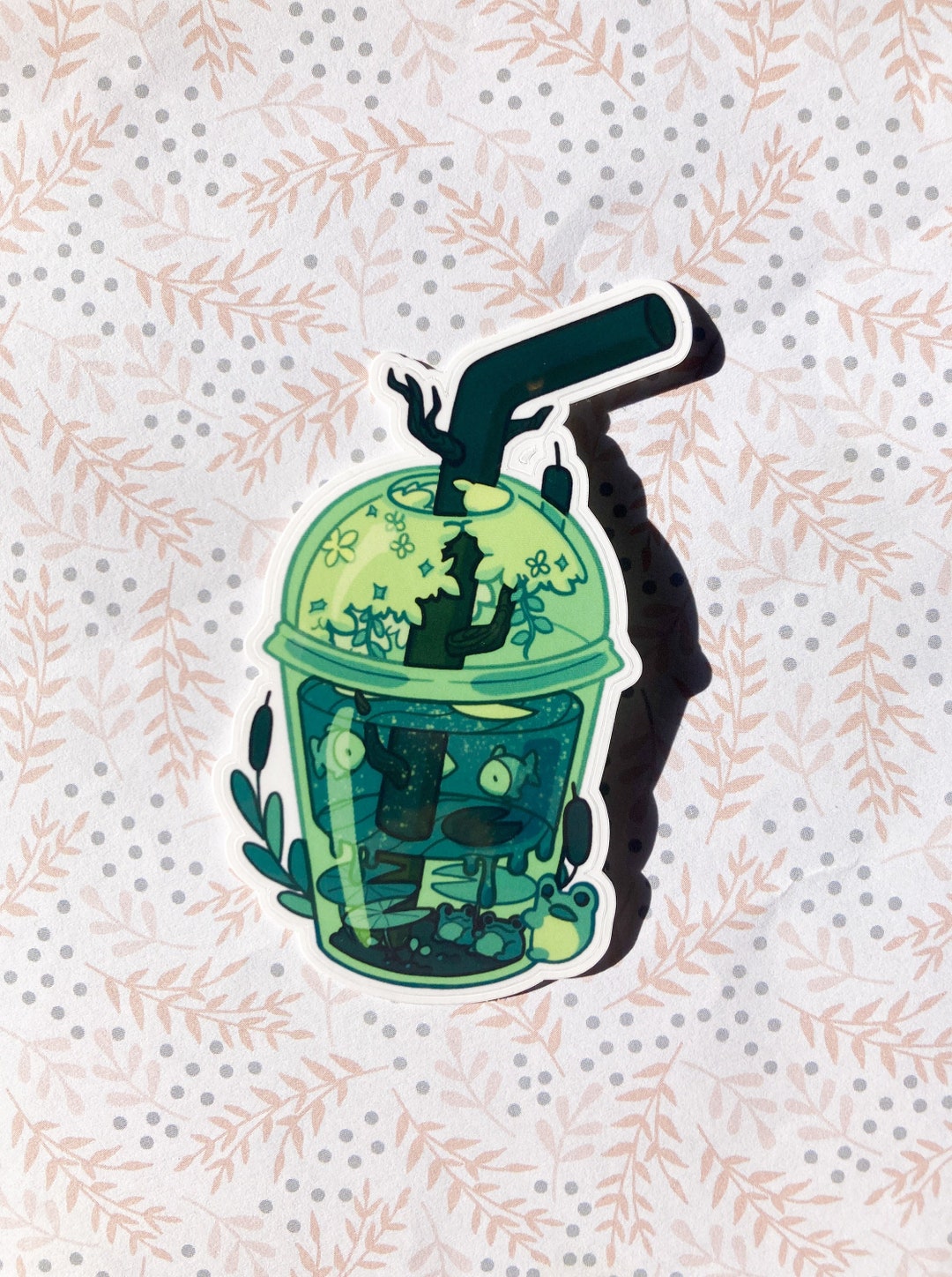 Swamp Aesthetic Boba Drink Waterproof / Weatherproof Sticker, 3in ...