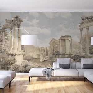 Antique City Wallpaper Peel & Stick or Non Woven Vintage Rome Building ...