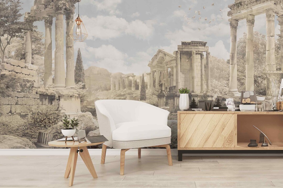 Antique City Wallpaper Peel & Stick or Non Woven Vintage Rome Building ...