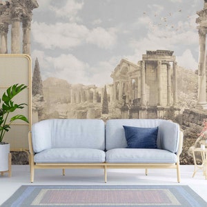 Antique City Wallpaper Peel & Stick or Non Woven Vintage Rome Building ...