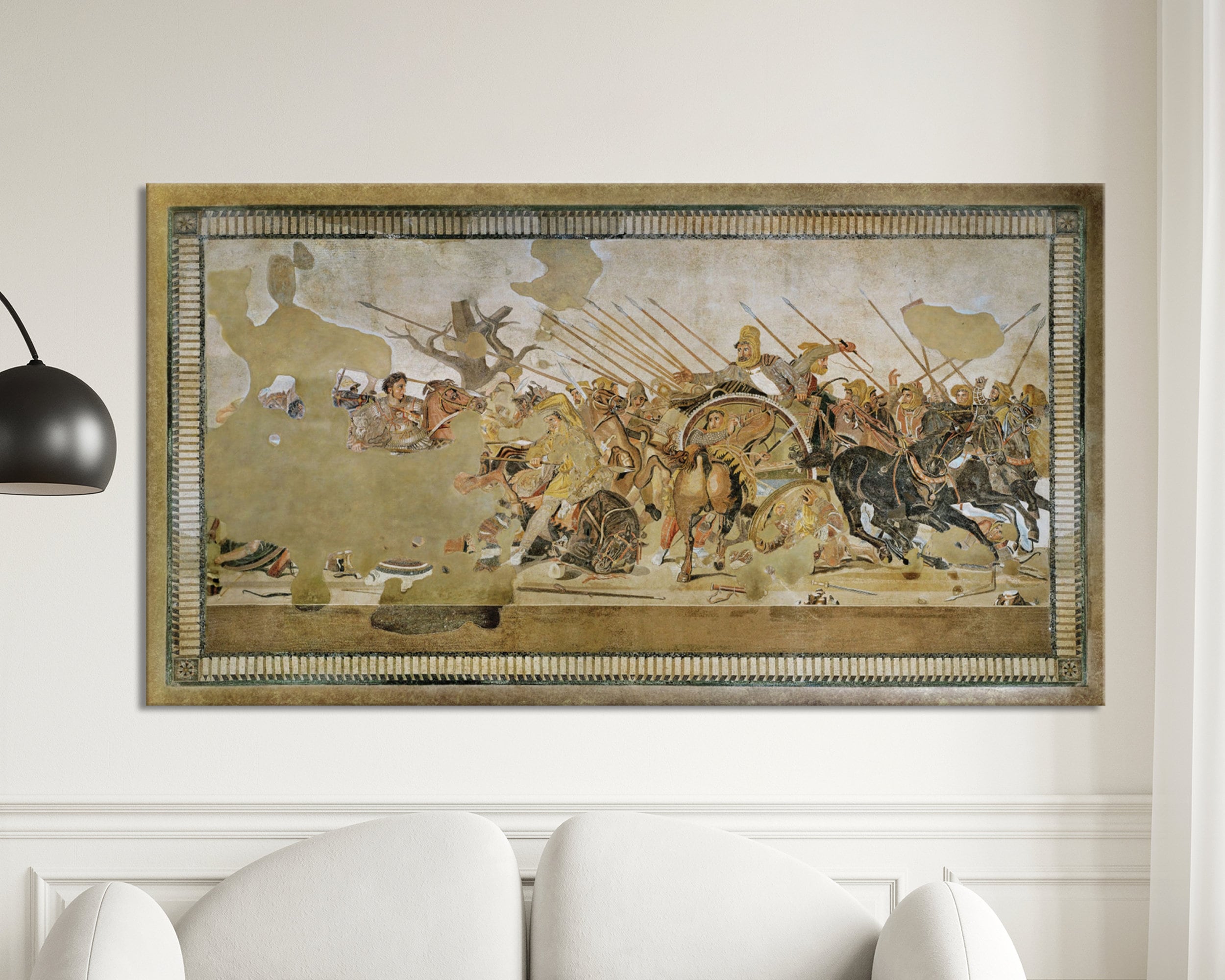 Famous Painting Print Battle of Issus Canvas Reproduction Mosaic by ...