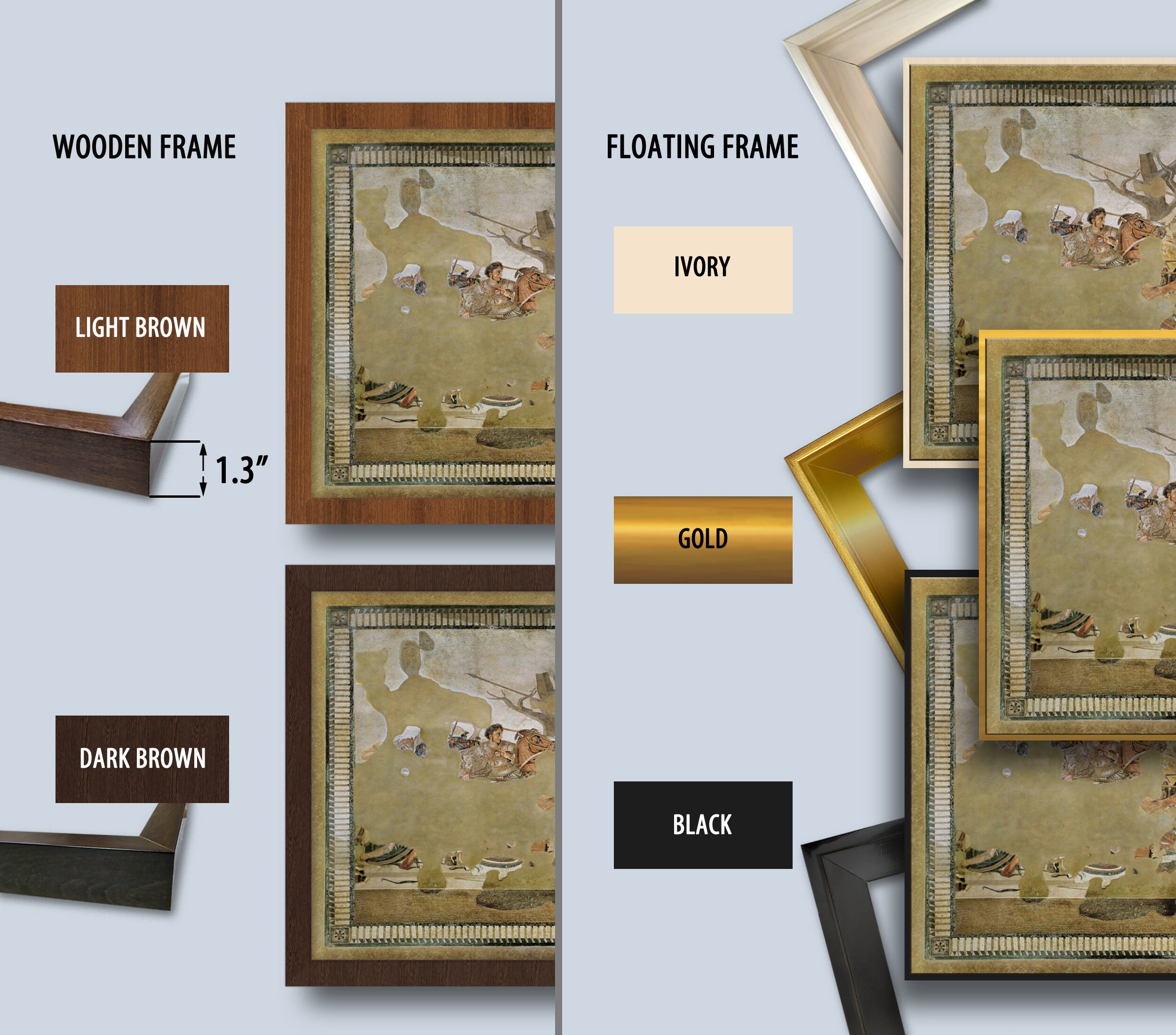Famous Painting Print Battle of Issus Canvas Reproduction Mosaic by ...