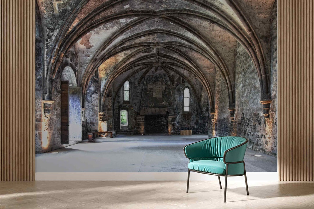 Old Castle Interior Wallpaper Peel & Stick or Non Woven Antique Stone ...