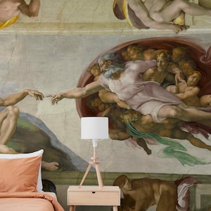 Creation of Adam Wallpaper Peel & Stick or Non Woven Michelangelo ...
