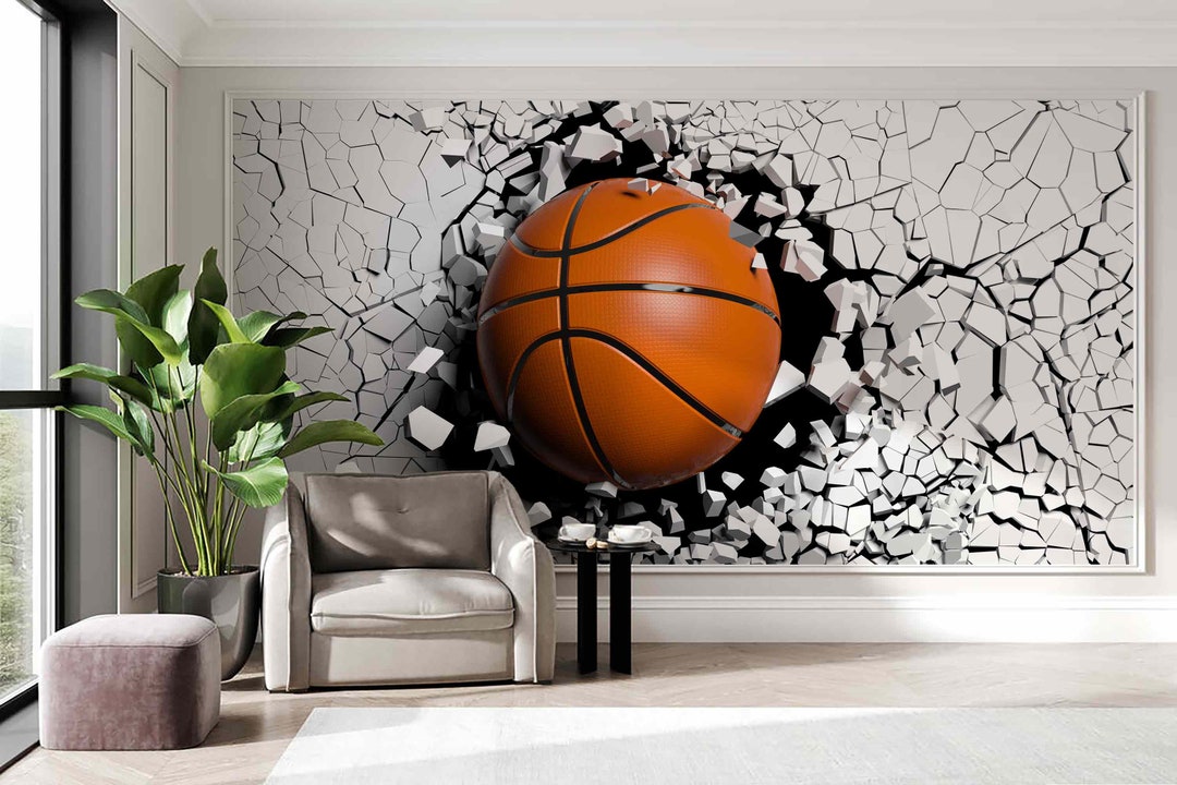 Big Basketball Ball Wallpaper for Walls Realistic Removable or Non ...
