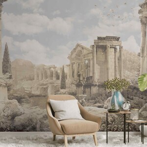 Antique City Wallpaper Peel & Stick or Non Woven Vintage Rome Building ...