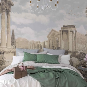 Antique City Wallpaper Peel & Stick or Non Woven Vintage Rome Building ...