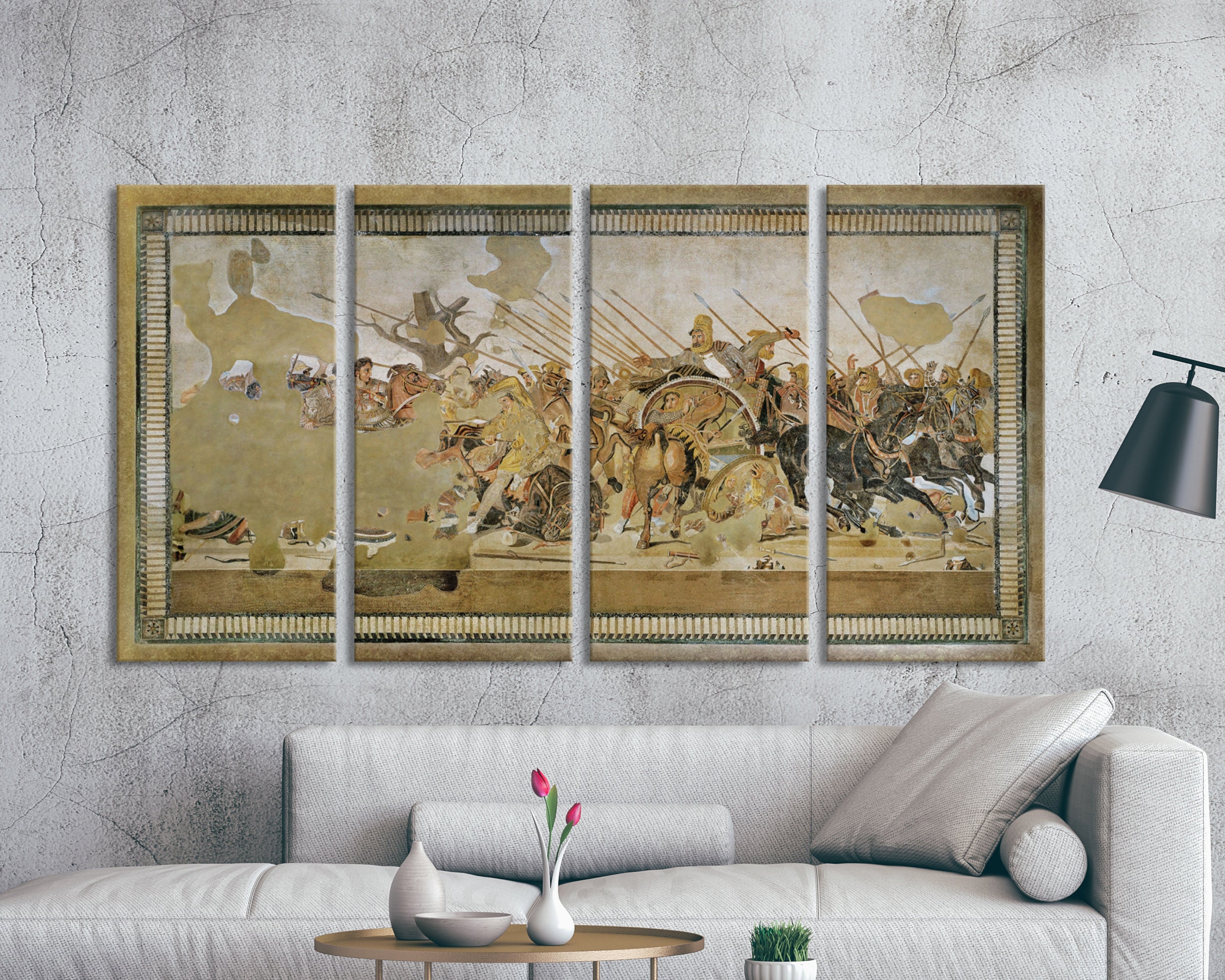 Famous Painting Print Battle of Issus Canvas Reproduction Mosaic by ...