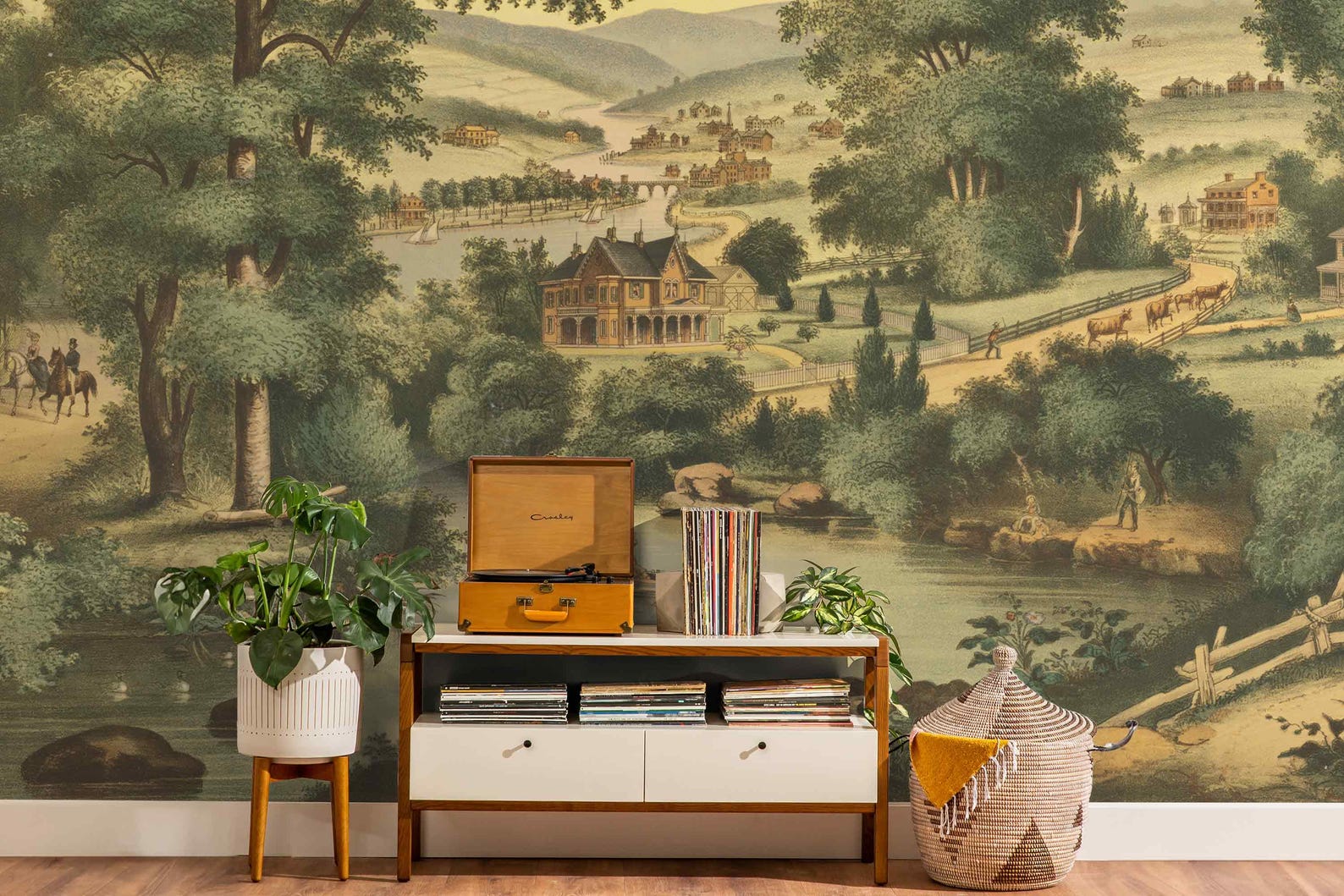 Victorian English Retro Landscape Peel & Stick or Non Woven Vintage ...