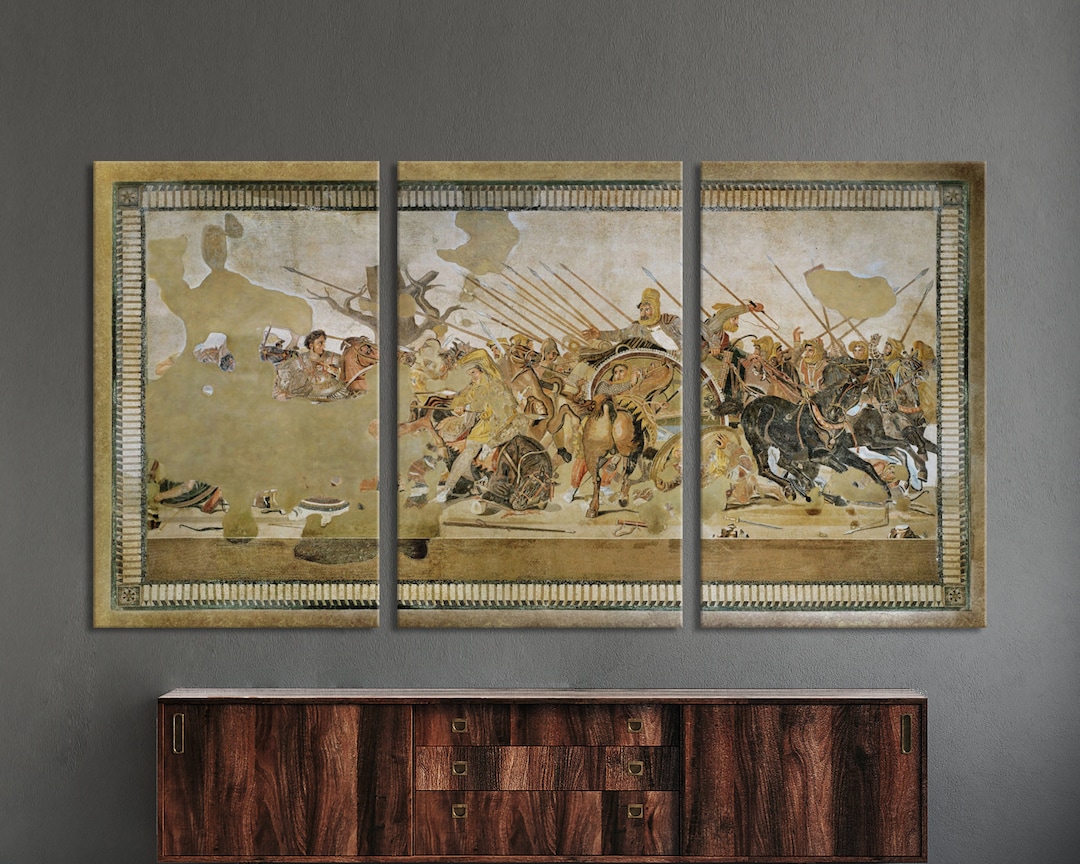 Famous Painting Print Battle of Issus Canvas Reproduction Mosaic by ...