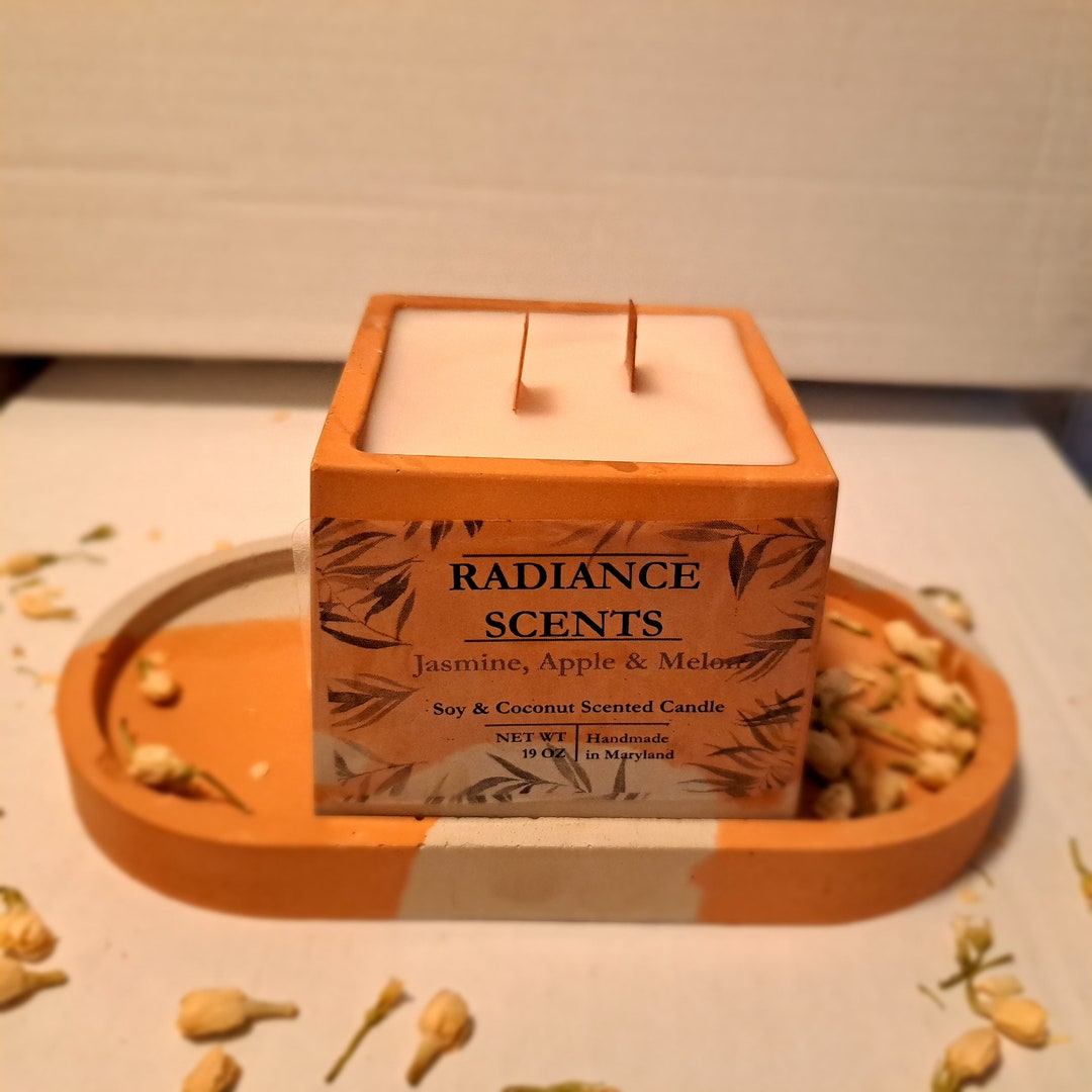 Soy Coconut Blend Candle Flavors Are Jasmine, Apple &melon - Etsy