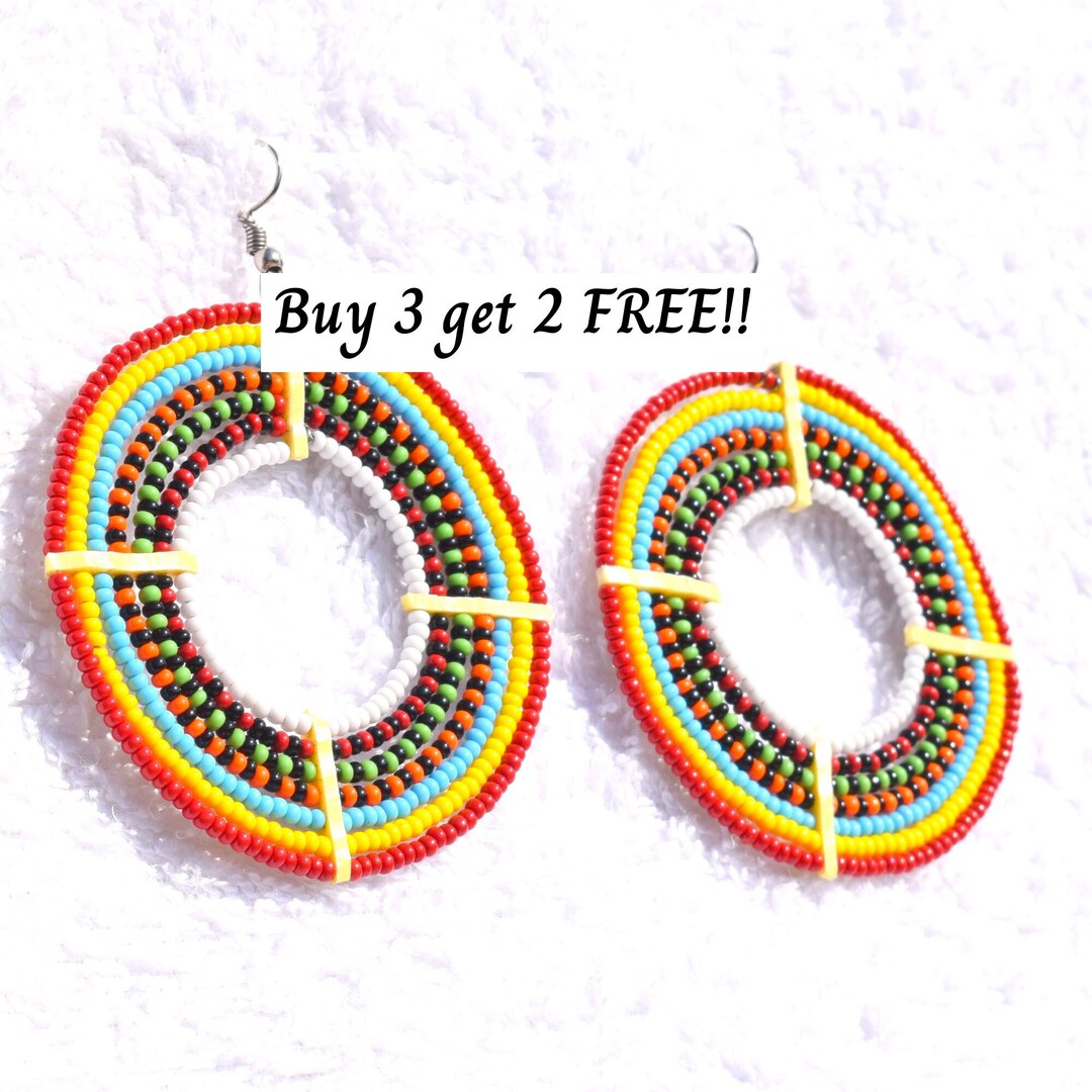 069 Africa Earring, African Jewelry, Kenya Jewelry, Hoop Earring ...