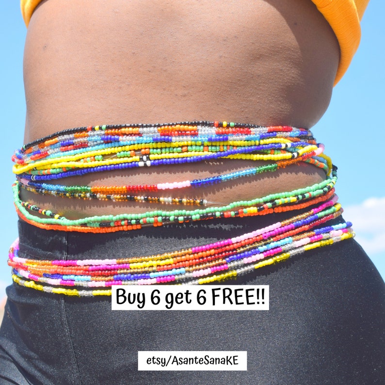 Elastic Tie on Waist Beads Waist Beads Stretchy Waist Beads - Etsy