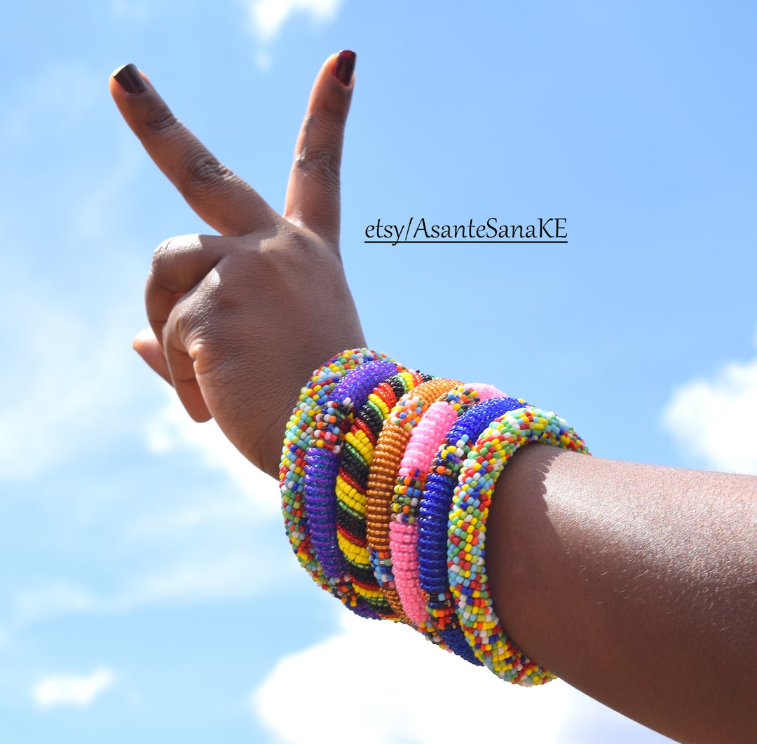 Buy 6 Get 6 Free, Bangles, Women Bangle, Bead Bangle, Masai Bangle ...