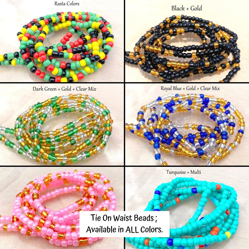 Tie on Waist Beads Set Tie Ons Thread Waist Beads Waist - Etsy