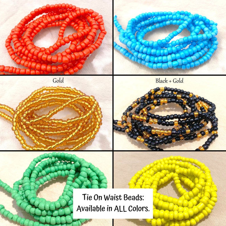 Tie on Waist Beads Set Tie Ons Thread Waist Beads Waist - Etsy