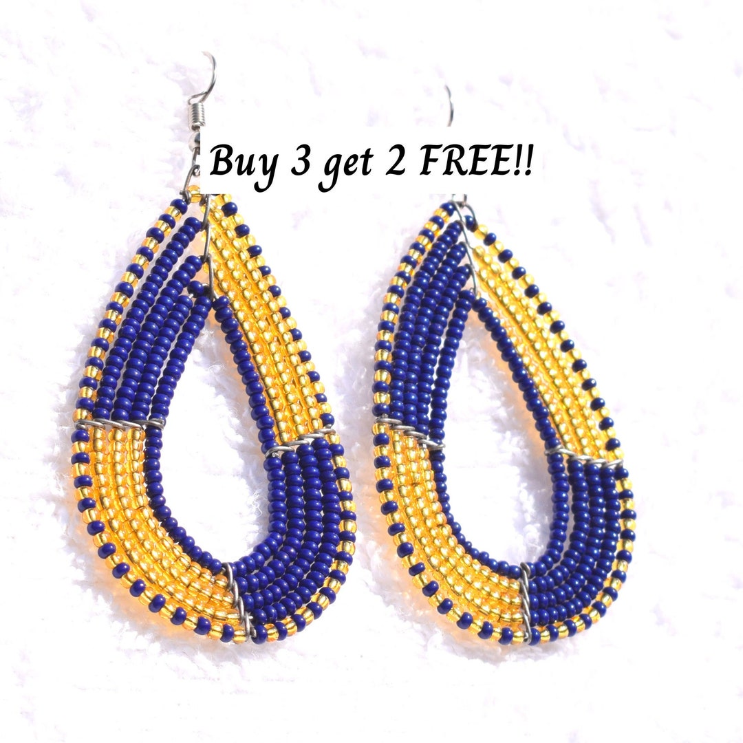 099 Masai Earring, Kenya Earring, Boho Earrings Dangle, African Jewelry ...