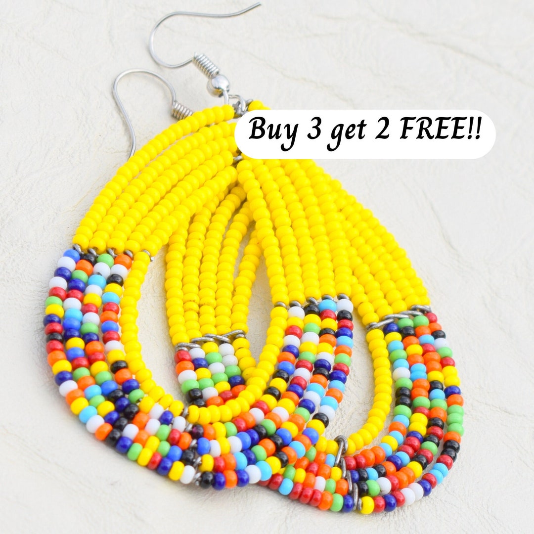 063 KENYA EARRING, Masai Earring, Bead Earring, Africa Bead Earring ...