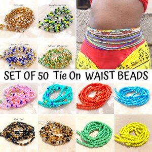 Tie on Waist Beads Set, Tie Ons, Thread Waist Beads, Waist Beads ...
