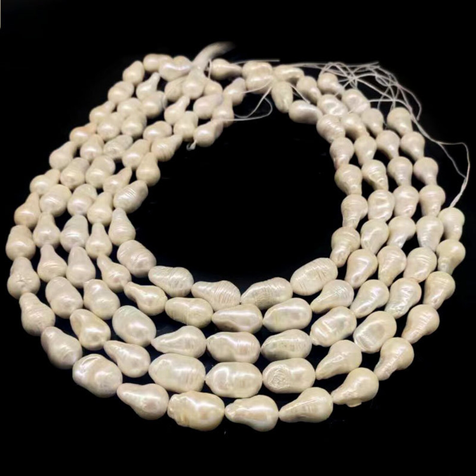 16 Inches 13-22mm Natural Rain Drop Fireball Flame Baroque Pearl Loose ...