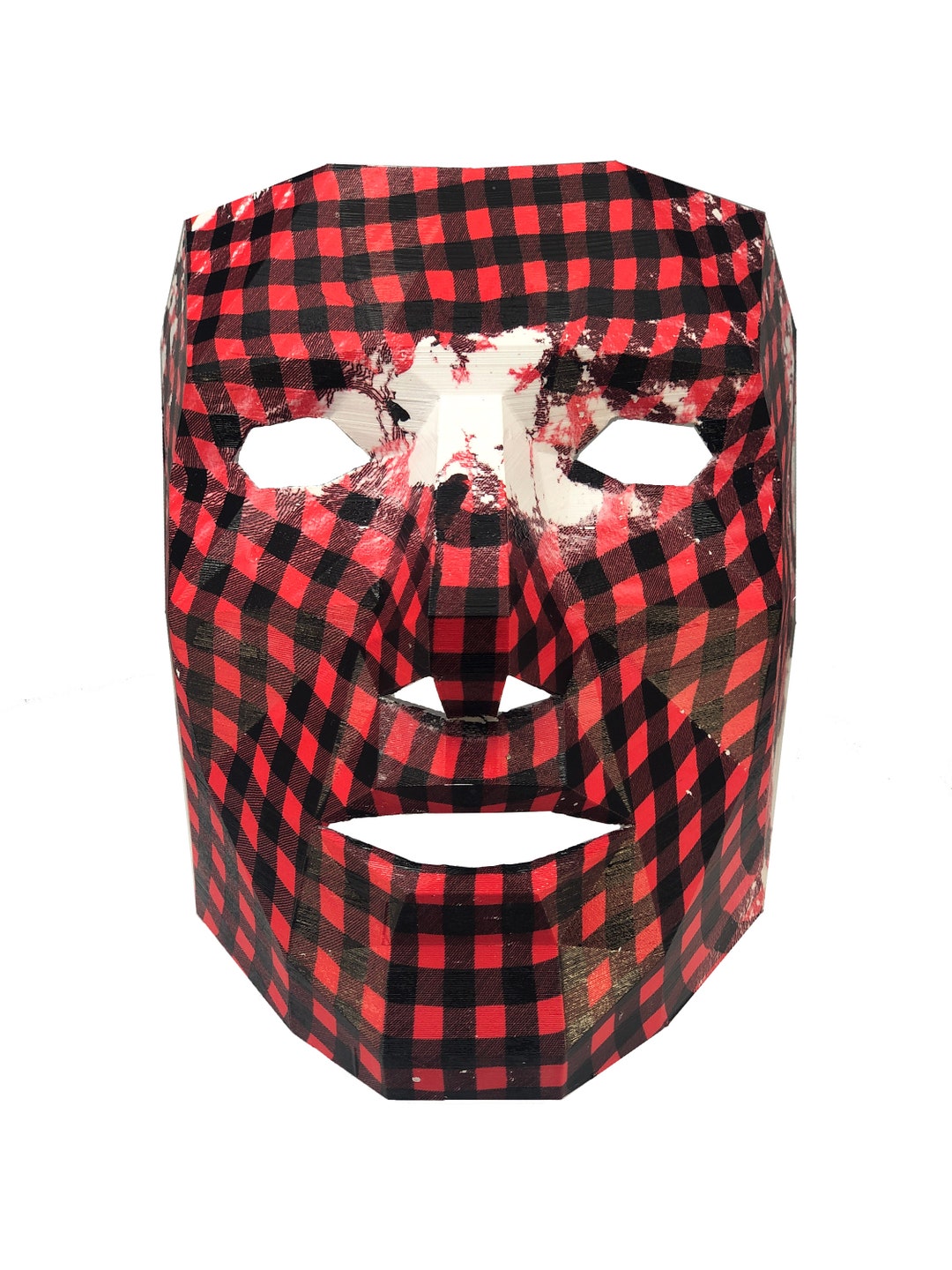 Plaid 3D Printed Low Poly Face Mask - Etsy