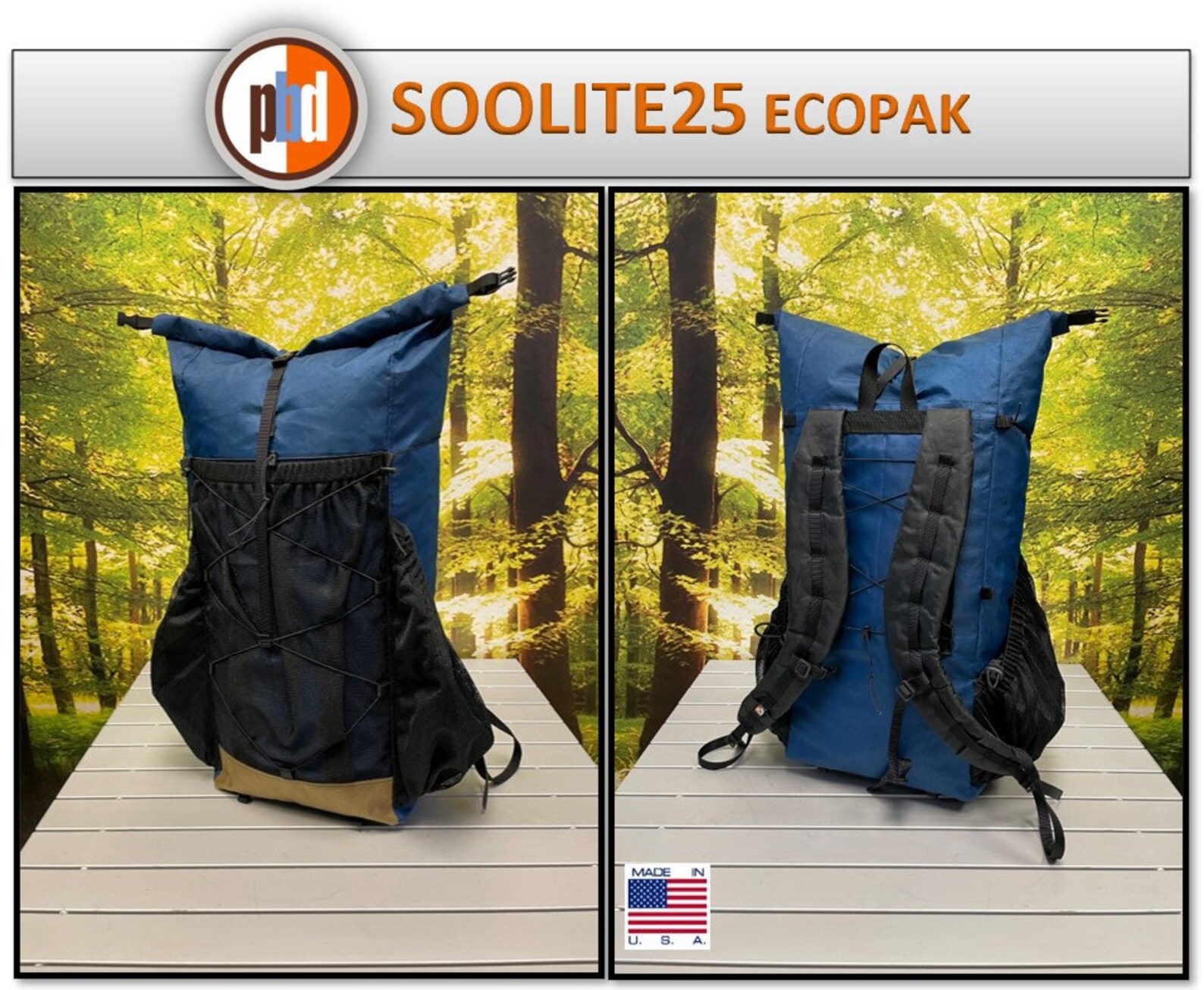 PBD SOOLITE25 Mini Frameless Ultralight Hiking Backpack ECOPAK Blue - Etsy