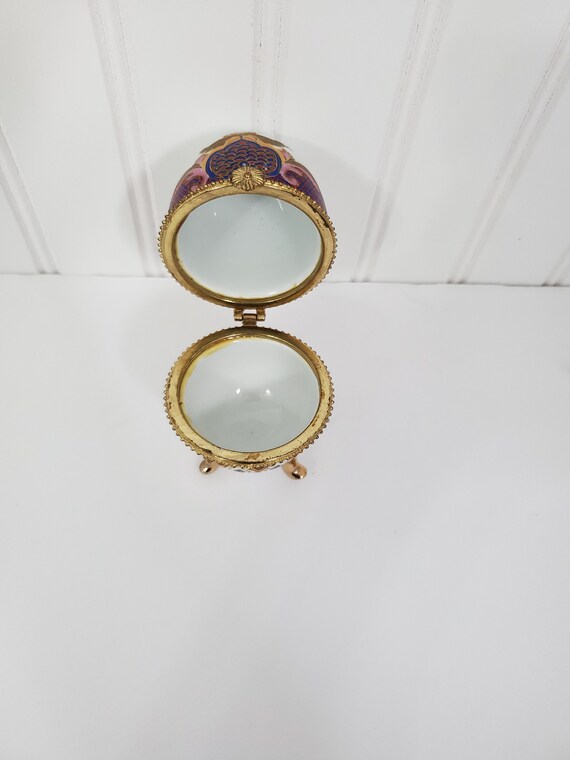 Vintage Fabergé egg trinket box - trinket box - egg s… - Gem