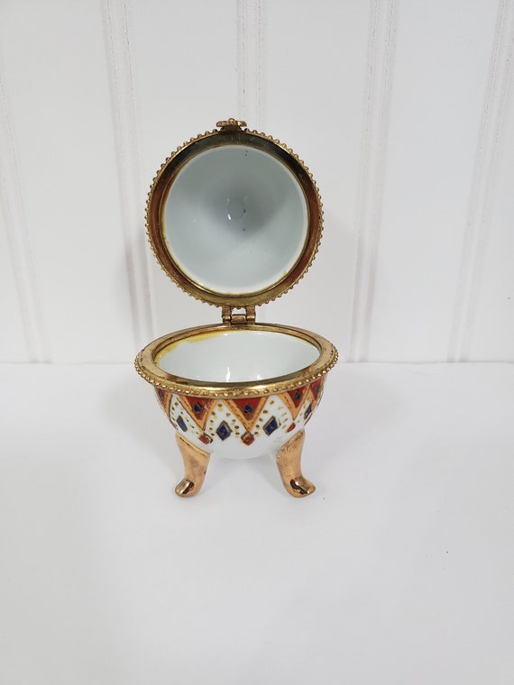 Vintage Fabergé egg trinket box - trinket box - egg s… - Gem