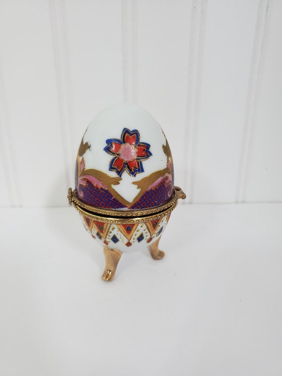 Vintage Fabergé egg trinket box - trinket box - egg s… - Gem