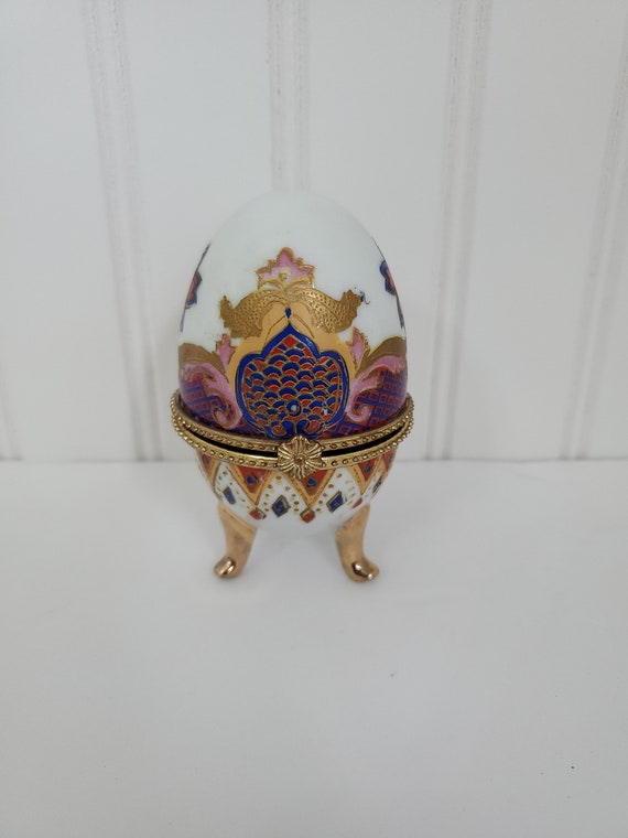 Vintage Fabergé egg trinket box - trinket box - egg s… - Gem