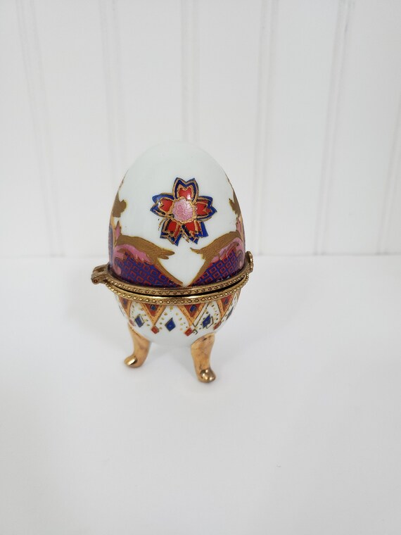 Vintage Fabergé egg trinket box - trinket box - egg s… - Gem