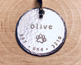 Super Sturdy Hammered Aluminum Pet Tag Front and Back Can Be - Etsy
