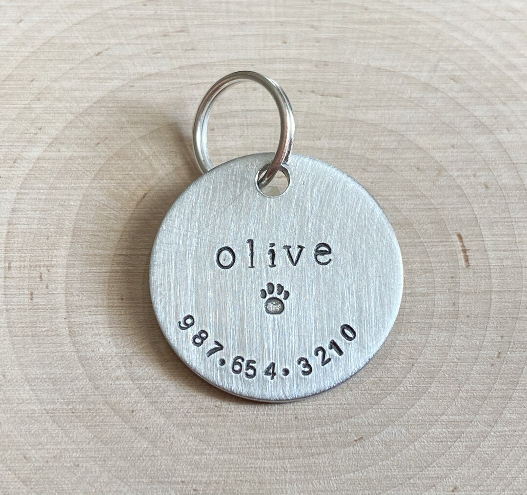 A Simple Personalized Dog Id Tag for Collar With Name and Phone Number ...