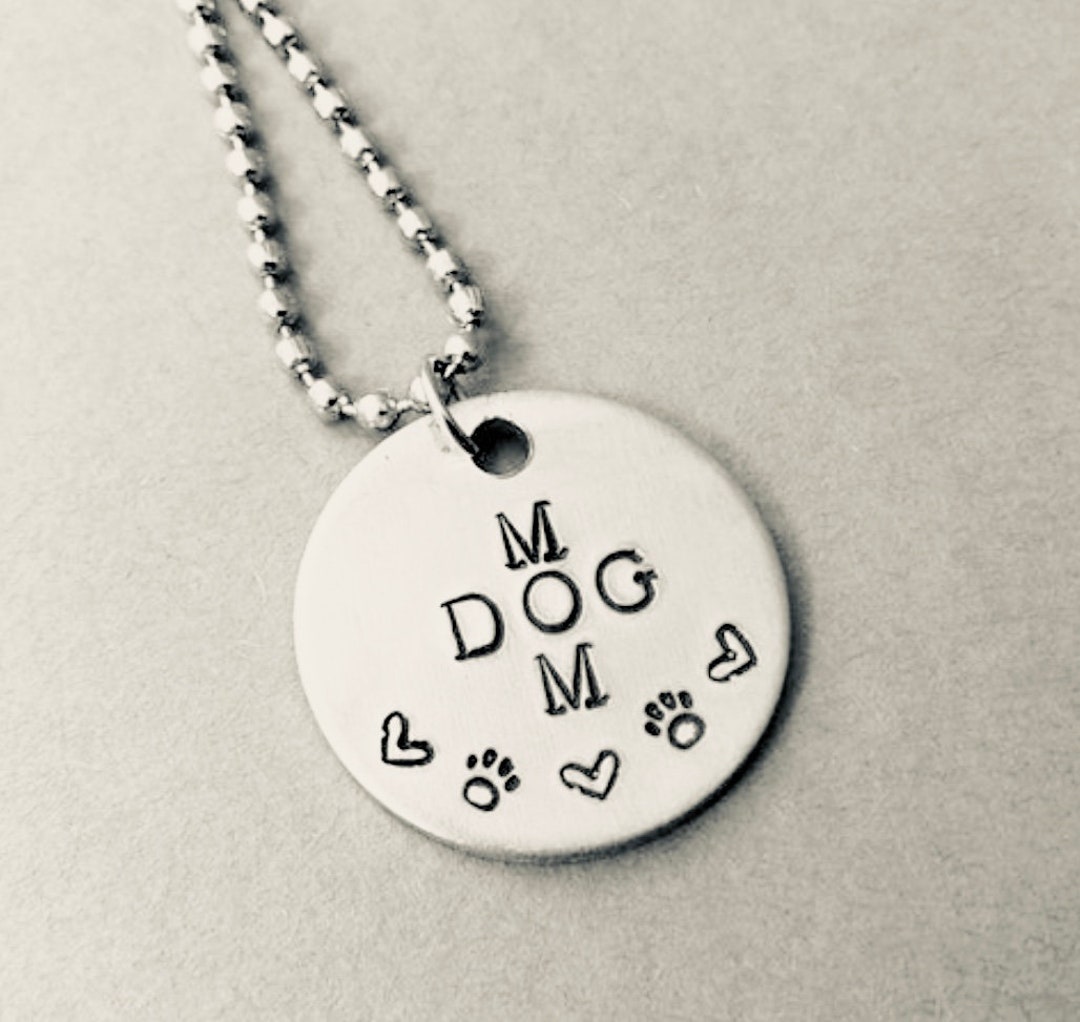 Dog Mom Acrostic Necklace With Symbols Hand Stamped Aluminum ...