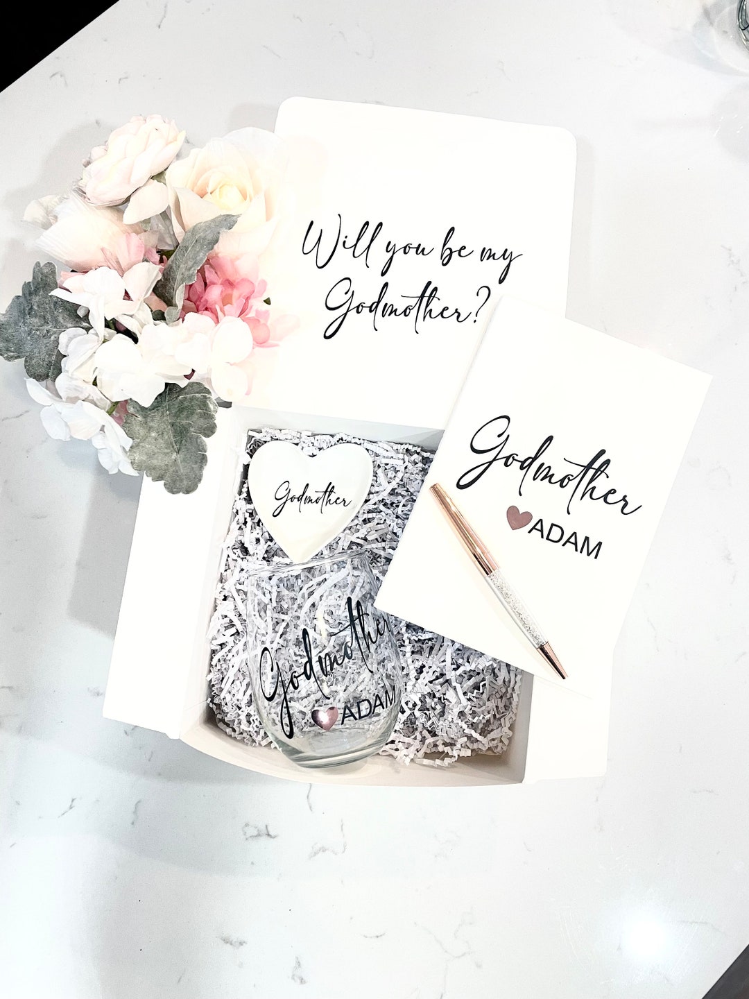 Godmother Wine Glass Proposal, Godmother Proposal Gifts for Godmother ...