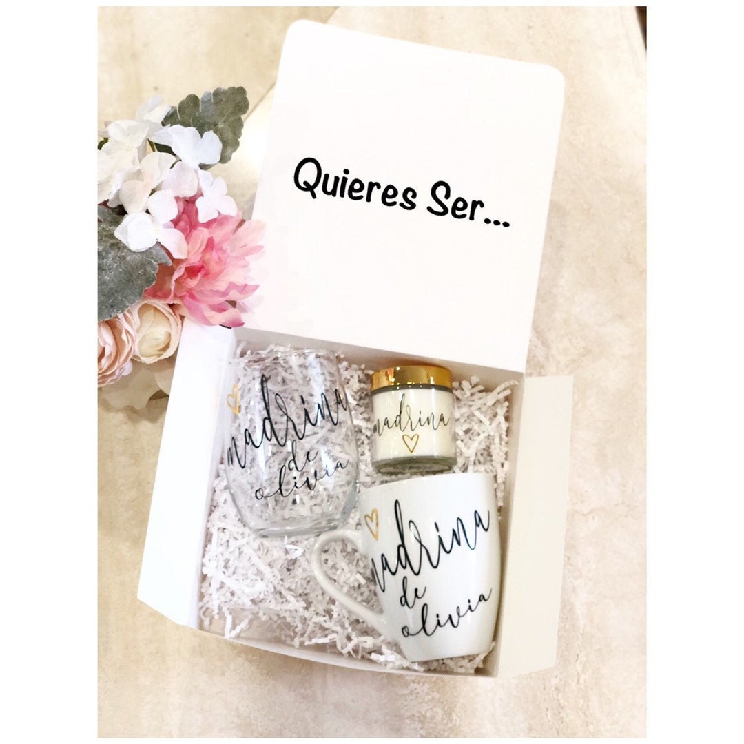 Madrina Gift Box Set, Quieres Ser, Custom Madrina Proposal Gift Set ...