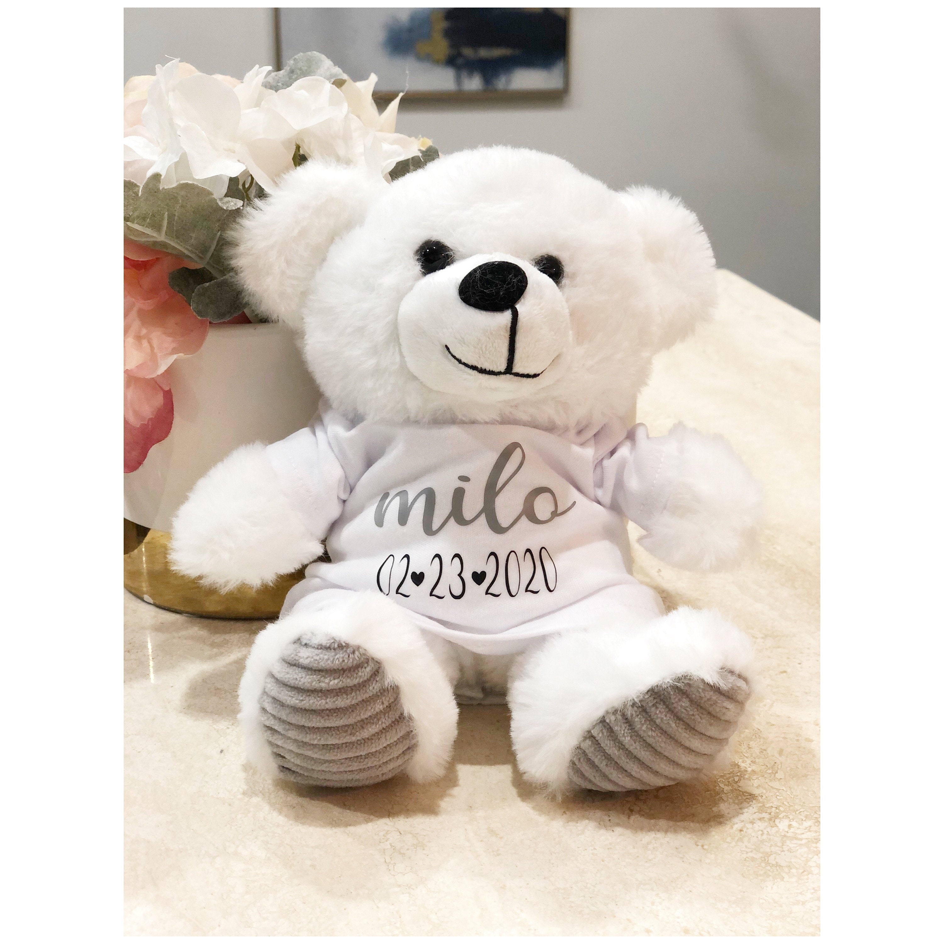 Baby personalized Teddy bear Babys first teddy Baby custom | Etsy